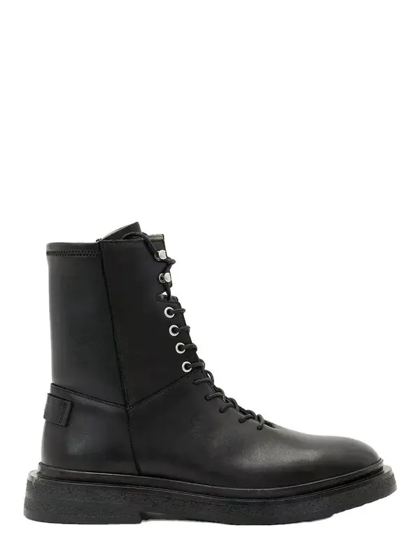 ALLSAINTS Escher Lace-up Zip Combat Boots - Black