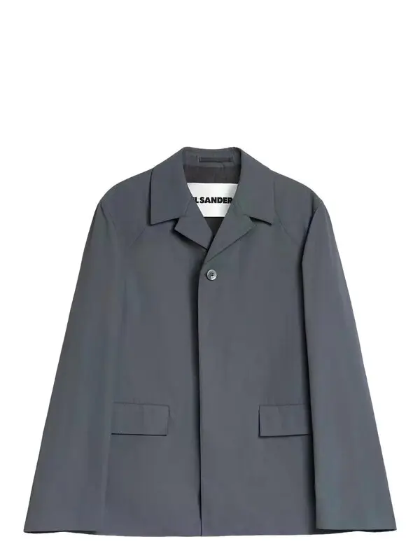 JIL SANDER Chalk-effect Cotton Jacket - Grey