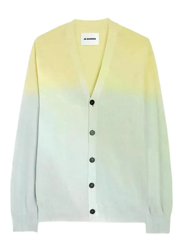 JIL SANDER V-neck Ribbed Cardigan - Blue