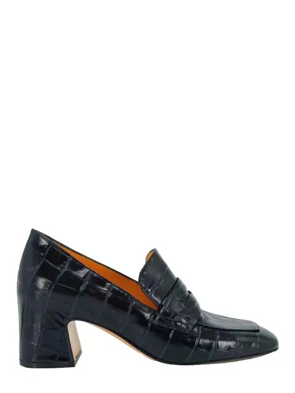 MADISON MAISON Croc-effect Leather Loafers - Black