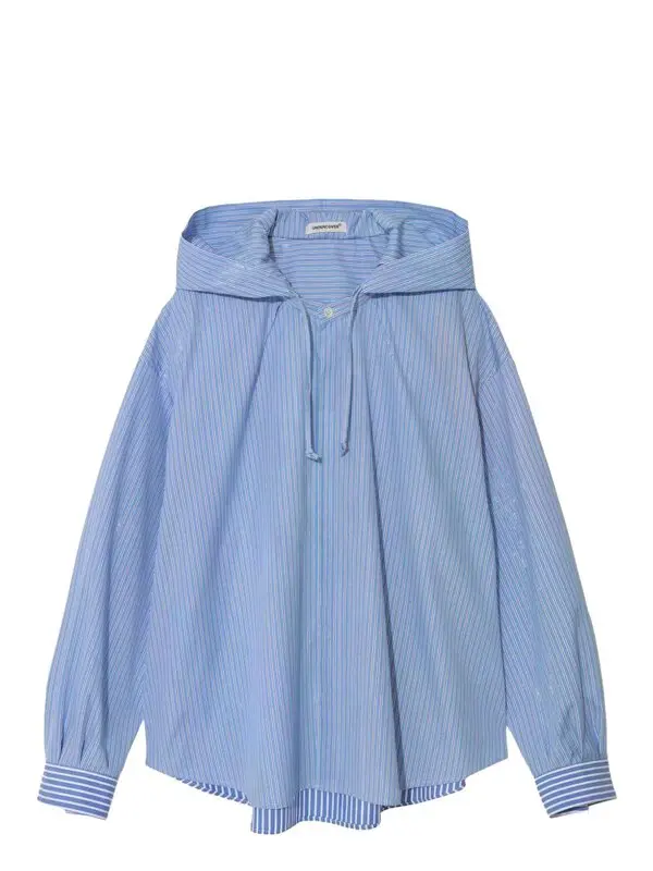 Undercover Striped Hooded Blouse - Blue