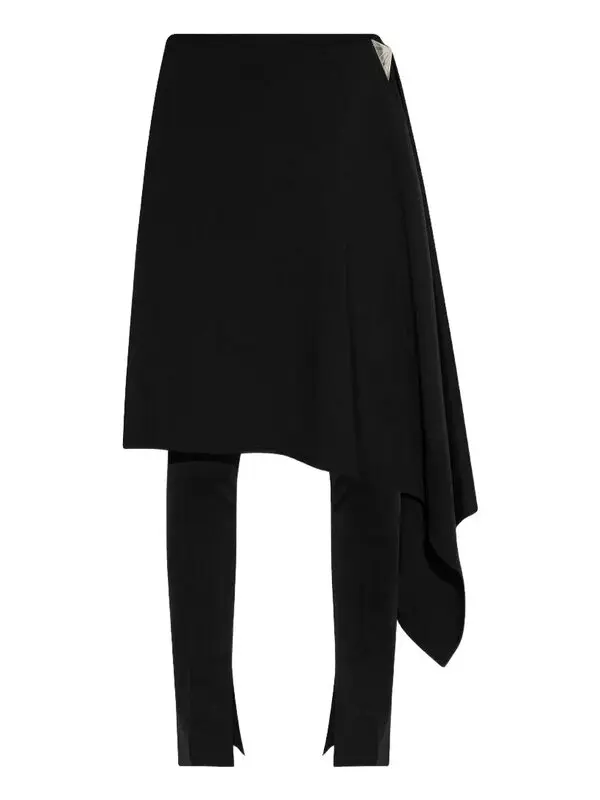 Attico Asymmetric Layered Trousers - Black