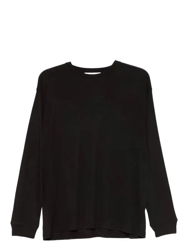Studio Nicholson Simmons Long-sleeved Topstitch T-shirt - Black