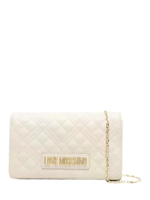 Moschino Quilted Chain Clutch - Neutrals