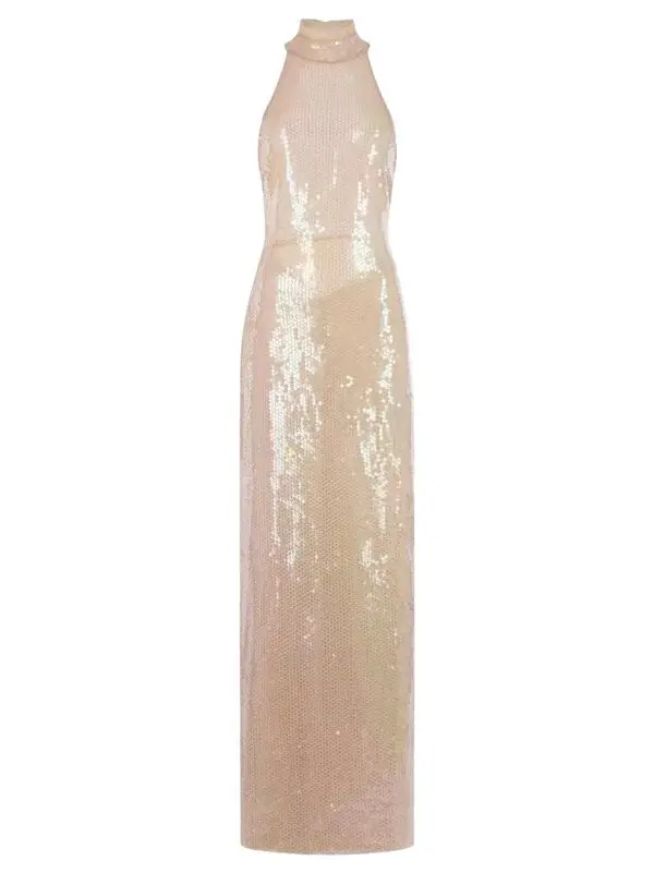 Raquel Diniz Sequin Open-back Maxi Dress - Neutrals