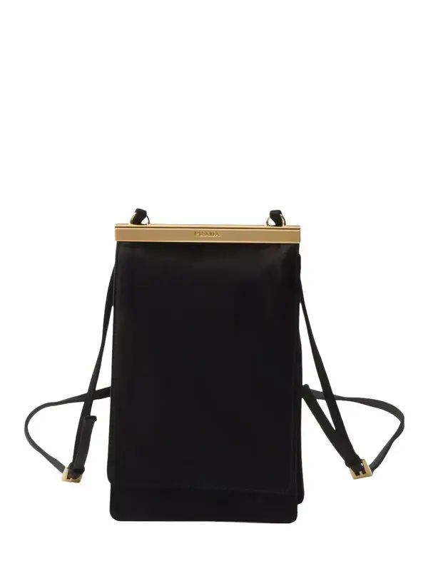 Prada Mini Logo-lettering Shoulder Bag - Black
