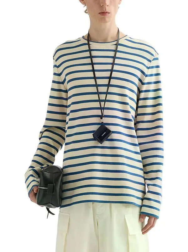 JIL SANDER Striped Cotton Vest - Neutrals