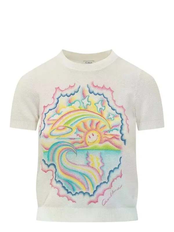 Casablanca Graphic Short-sleeved T-shirt - Neutrals