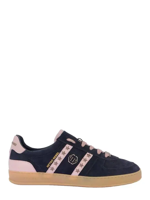 Philipp Plein Retro Rebel Studded Low Top Sneakers - Blue