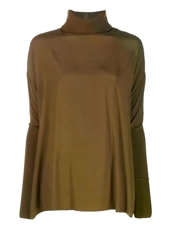 Kristensen Du Nord Draped Silk Jumper - Brown