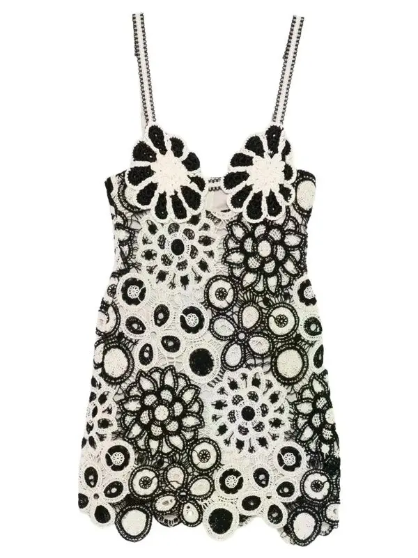 PatBO Floral-appliqué Mini Dress - White
