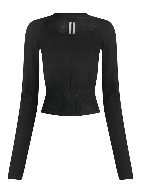 Rick Owens Cropped Pullover Top - Black