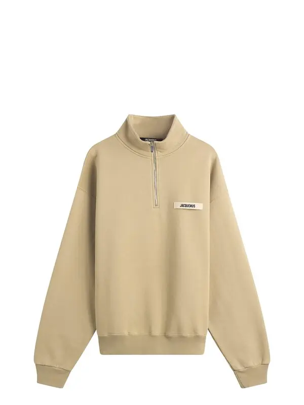 Jacquemus Grosgrain Zip Sweatshirt - Dark Beige