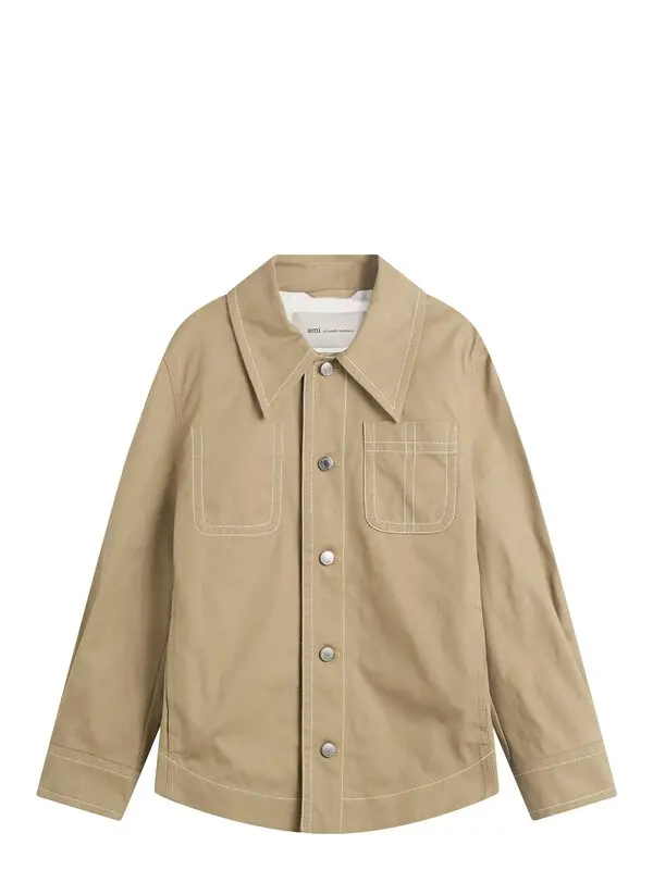 Ami Worker Shirt Jacket - Beige Taupe
