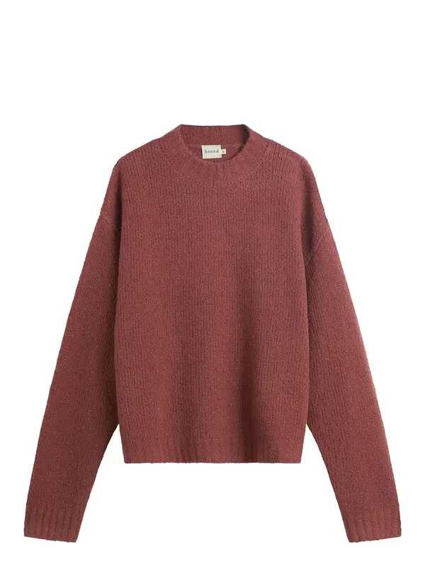 BOUND Cropped Wool Jumper - Brick