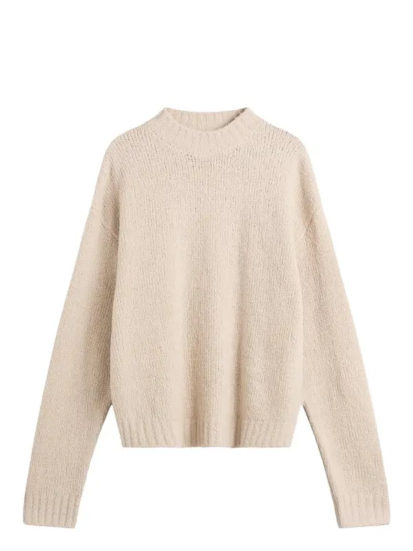 BOUND Cropped Wool Jumper - Sand
