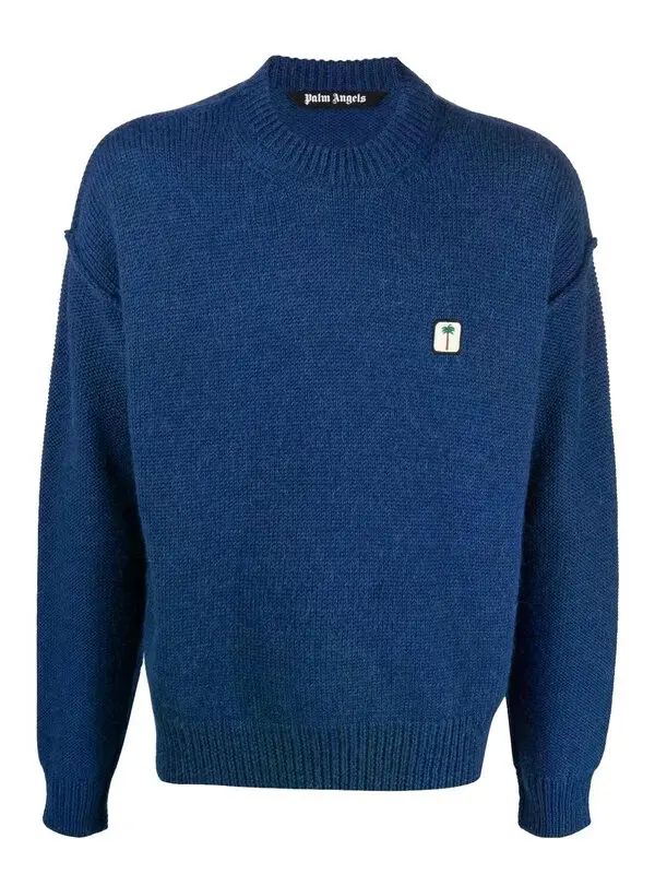 Palm Angels Logo-patch Jumper - Blue