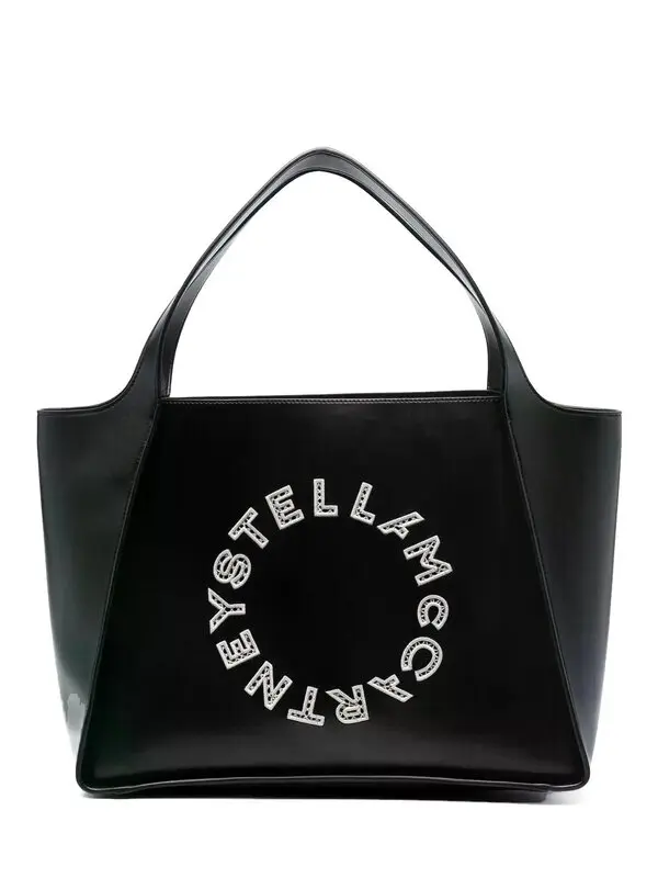 Stella McCartney Broderie Anglaise-logo Tote Bag - Black