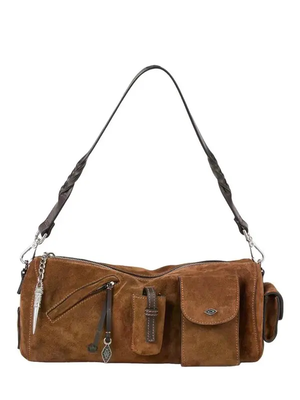 Ba&sh Suede Shoulder Bag - Brown