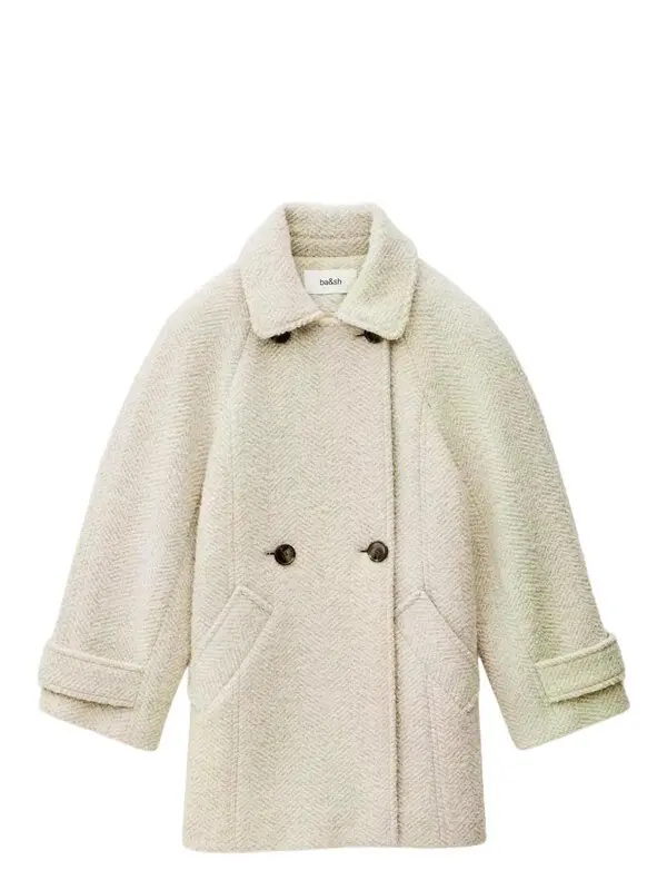 Ba&sh Olsom Herringbone-pattern Coat - Neutrals