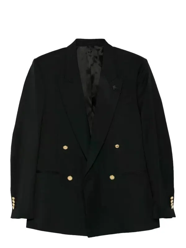 LARDINI Double-breasted Blazer - Black