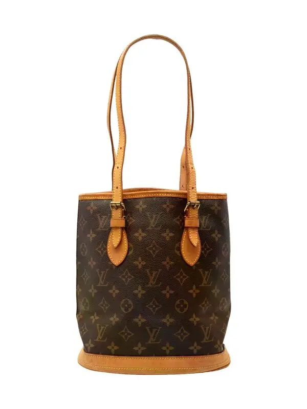 LOUIS VUITTON 2005 Monogram Petit Bucket Bag - Brown