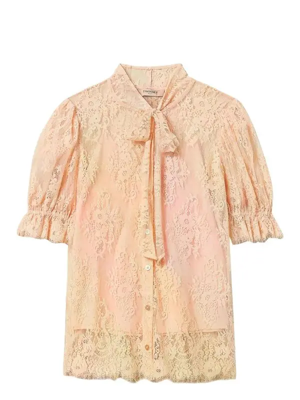 TWINSET Lace Bow Shirt - Pink