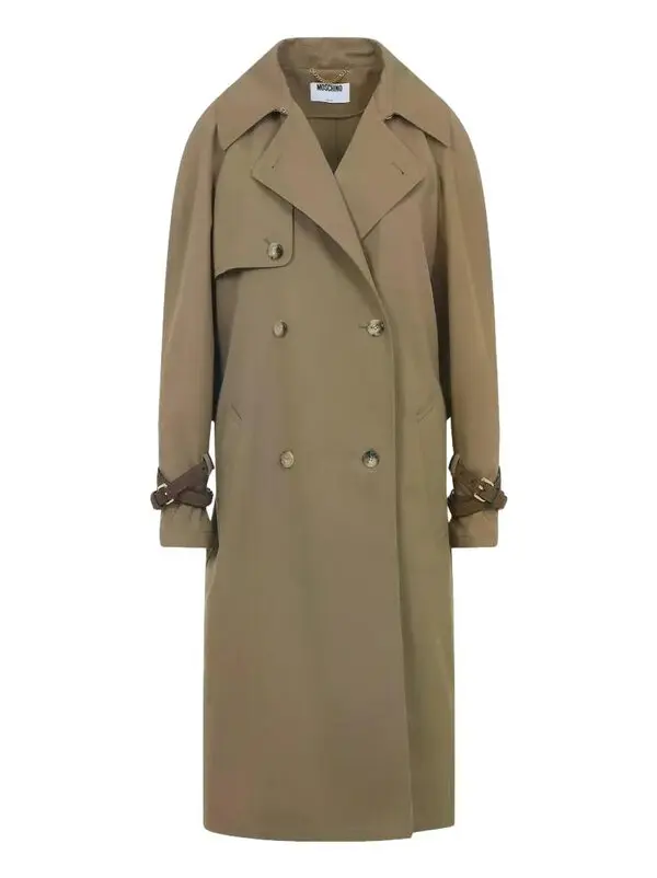 Moschino Belted Double-breasted Coat - Brown