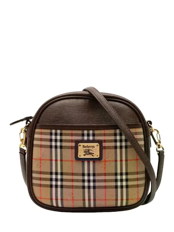 Burberry 20th Century Haymarket Check Canvas Crossbody Bag - Brown