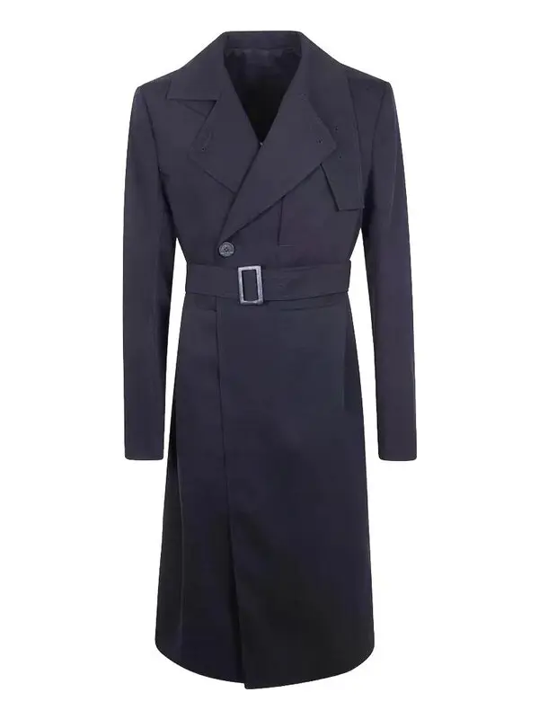 Rick Owens Belted Wool Coat - Blue