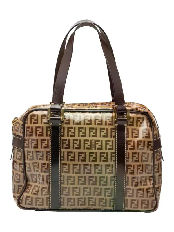 Fendi 2000-2010 Zucchino Crystal Handbag - Brown