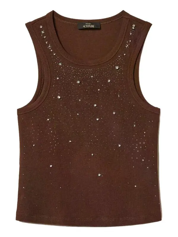 TWINSET Embroidered Top - Brown