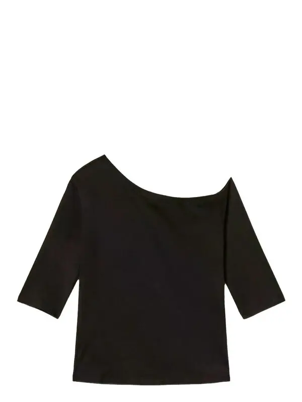 TWINSET Asymmetric Collar T-shirt - Black