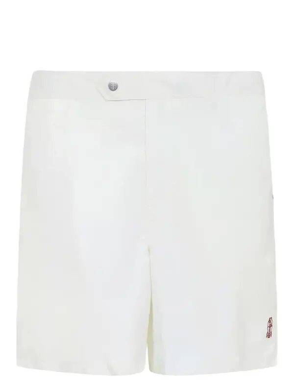 Brunello Cucinelli Logo-embroidery Swim Shorts - White