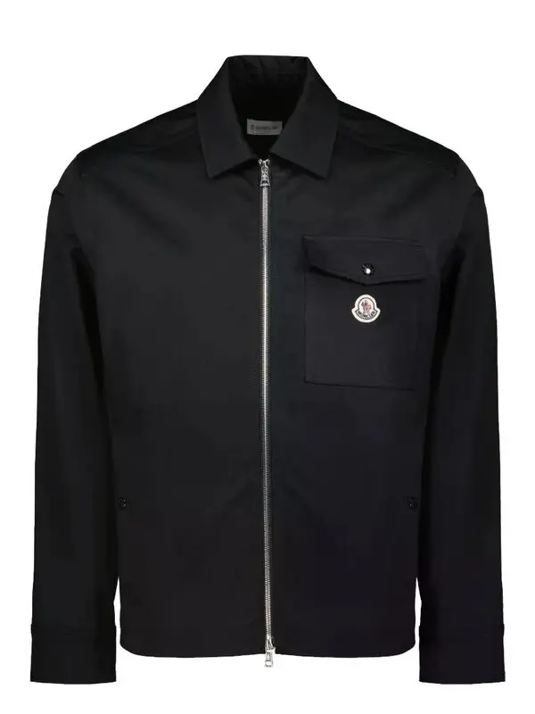 Moncler Logo-appliqué Zip Shirt Jacket - Black