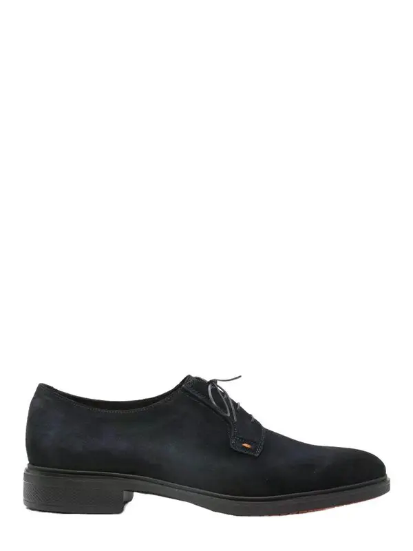 Santoni Elastic-panel Lace-up Oxford Shoes - Blue