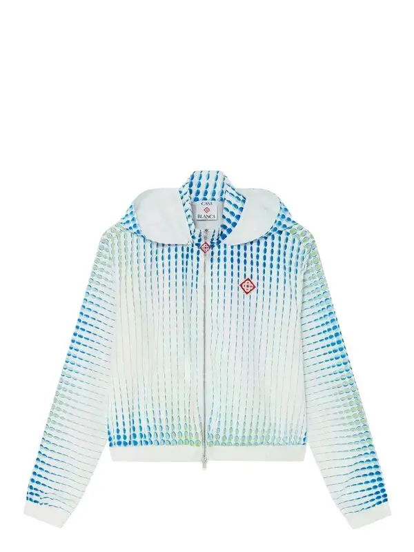 Casablanca Hooded Dotted Jacket - White