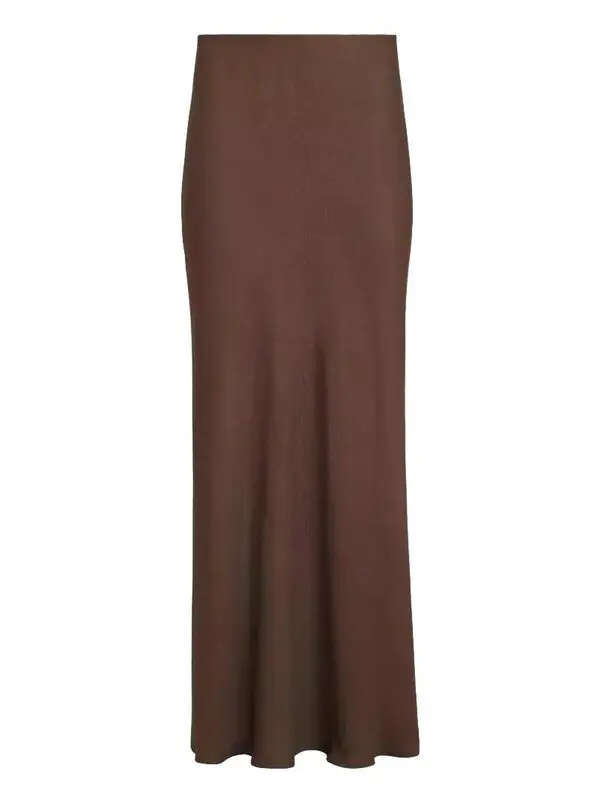Brunello Cucinelli Slit-detail Maxi Skirt - Brown