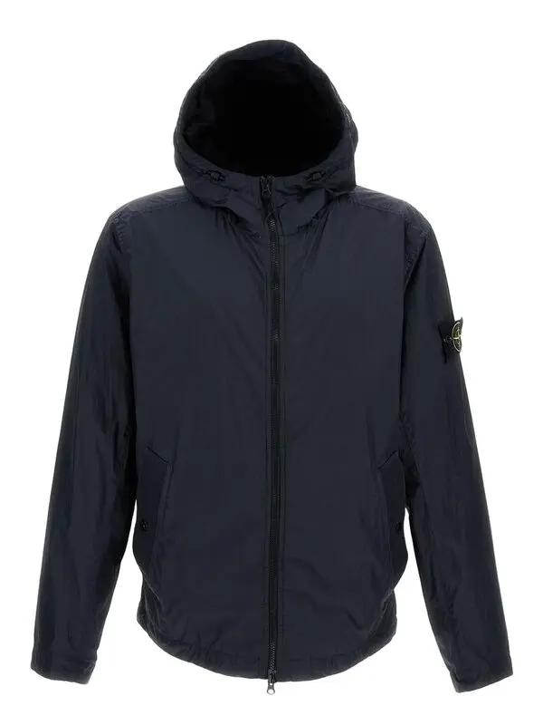 Stone Island Hooded Zip-up Jacket - Blue