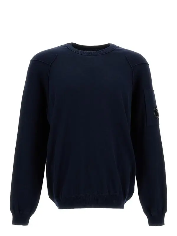 C.P. COMPANY Cotton Crew Neck Sweater - Blue