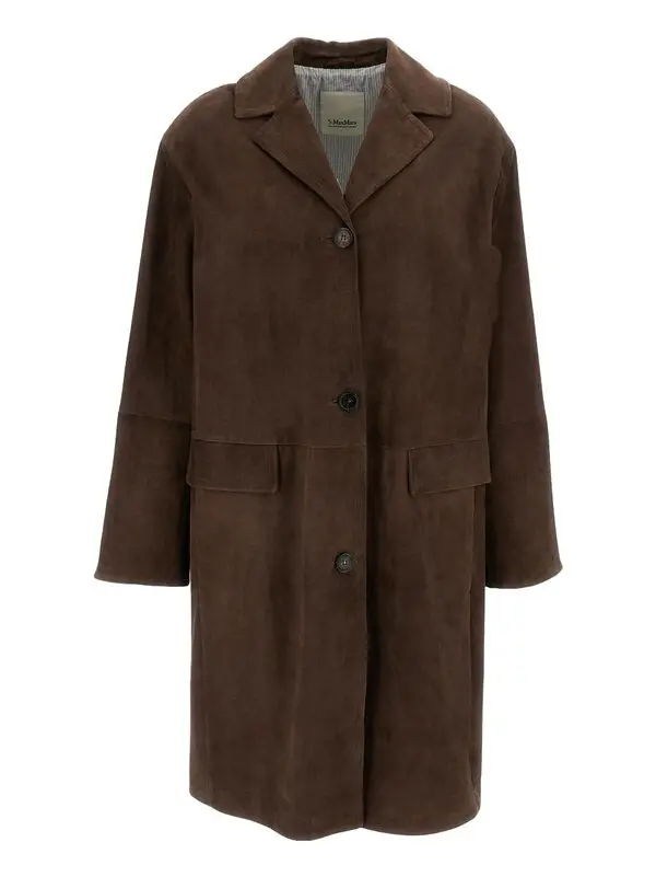 Max Mara Ortensia Suede Overcoat - Brown