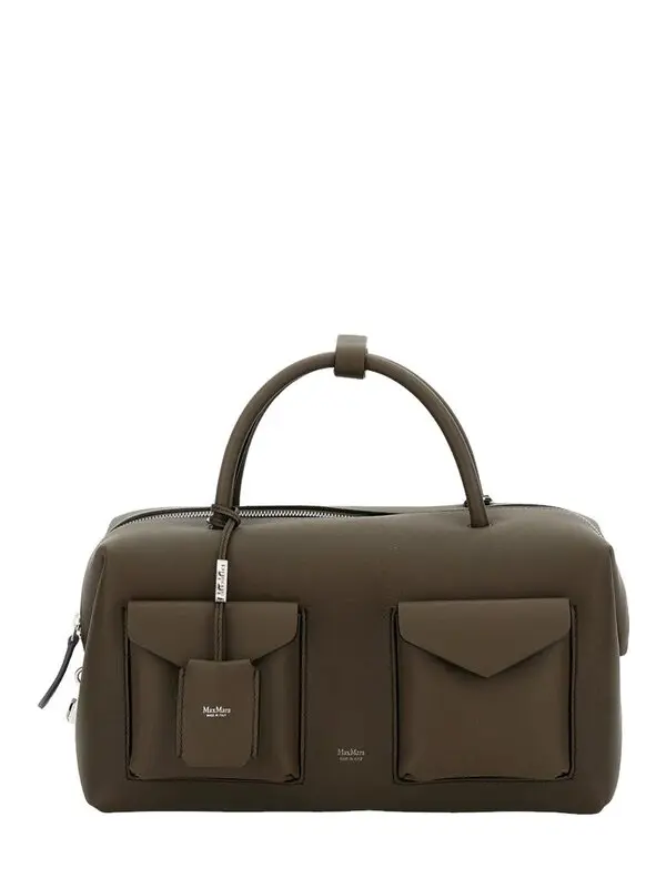 Max Mara Medium Calfskin Bowling Bag - Green