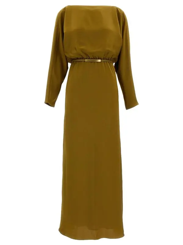 Max Mara Long Sleeve Long Dress - Green