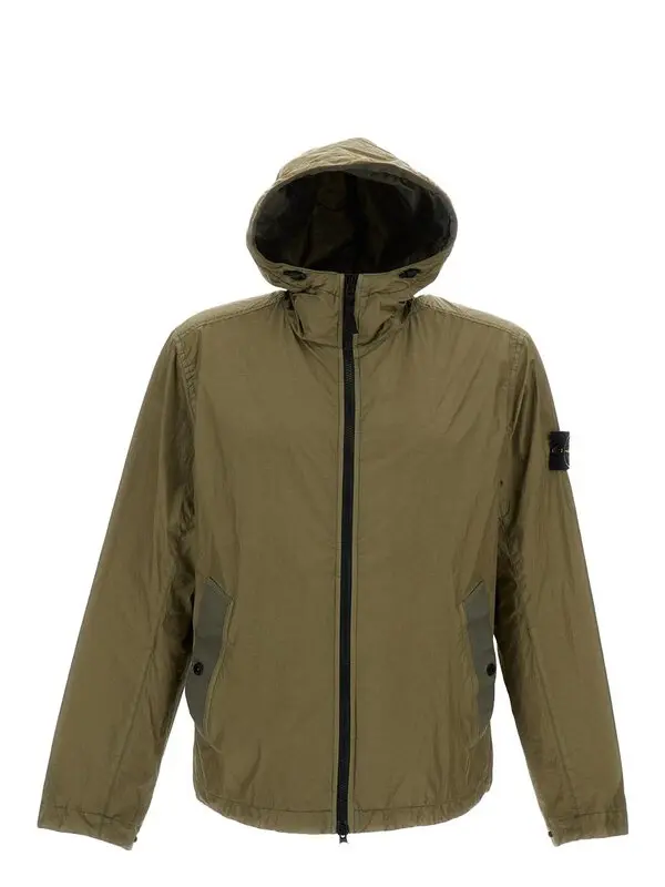 Stone Island Hooded Full-zip Jacket - Green