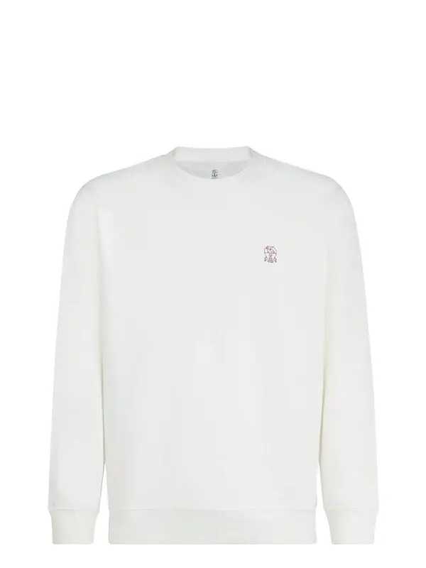 Brunello Cucinelli Logo-print Sweatshirt - Neutrals