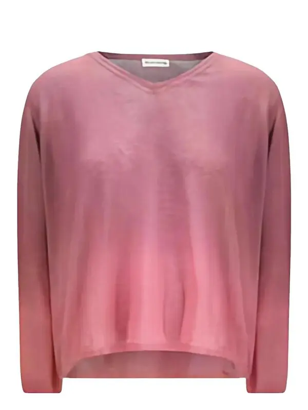 MIRROR IN THE SKY V-neck Pullover Sweater - Pink