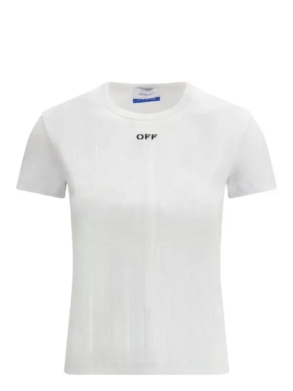 Off-White Ribbed T-shirt - White