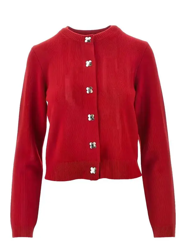 Tory Burch Flower-button Cardigan - Red