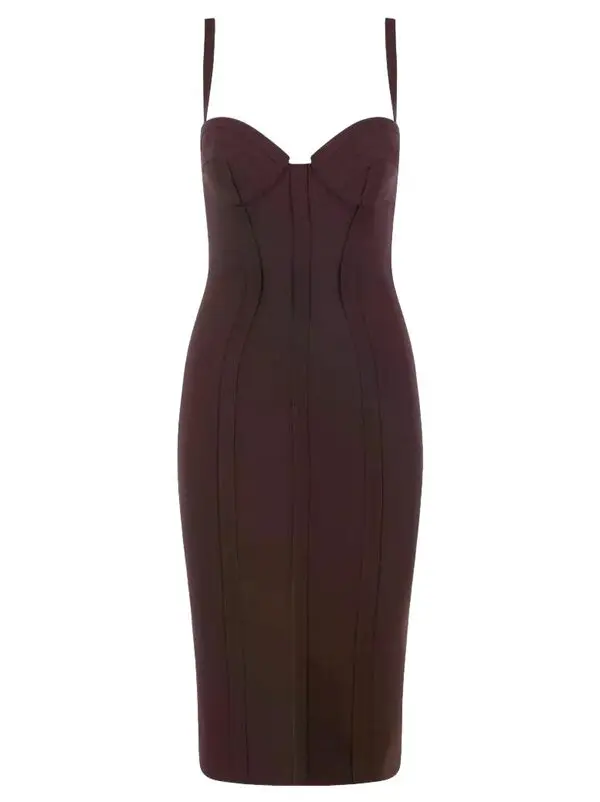 Elisabetta Franchi Panelled Midi Dress - Brown