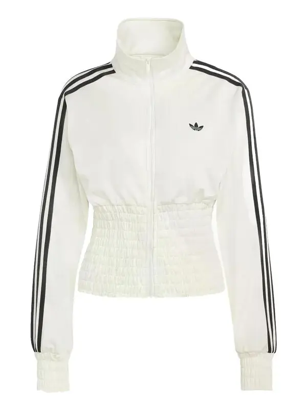 Adidas Firebird Stripe Shirred Top - Neutrals